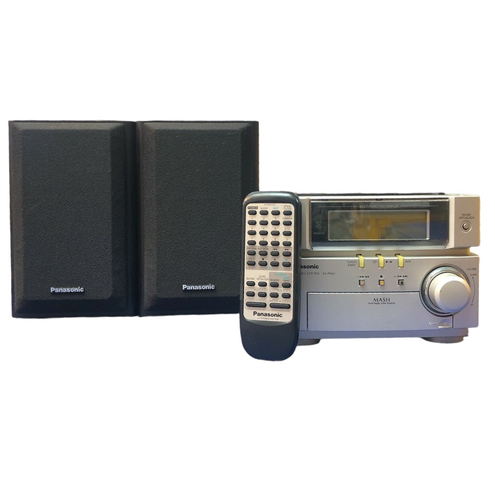 Used PANASONIC CD Stereo System SA-PM01 With Speakers - Own4Less